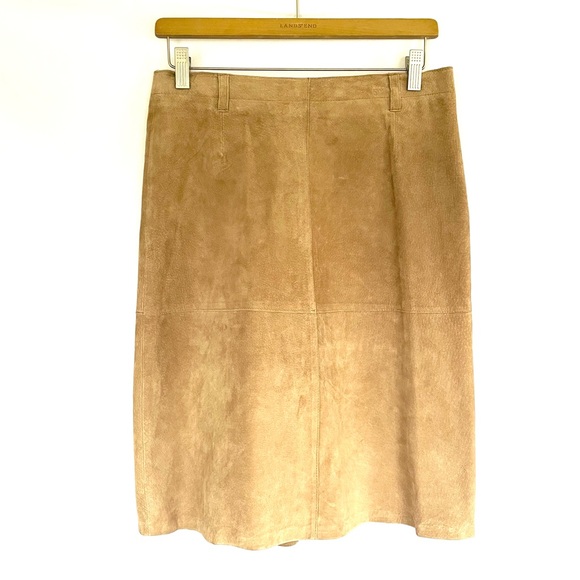 Isaac Mizrahi | Skirts | Vintage Suede Camel Brown Skirt Genuine ...